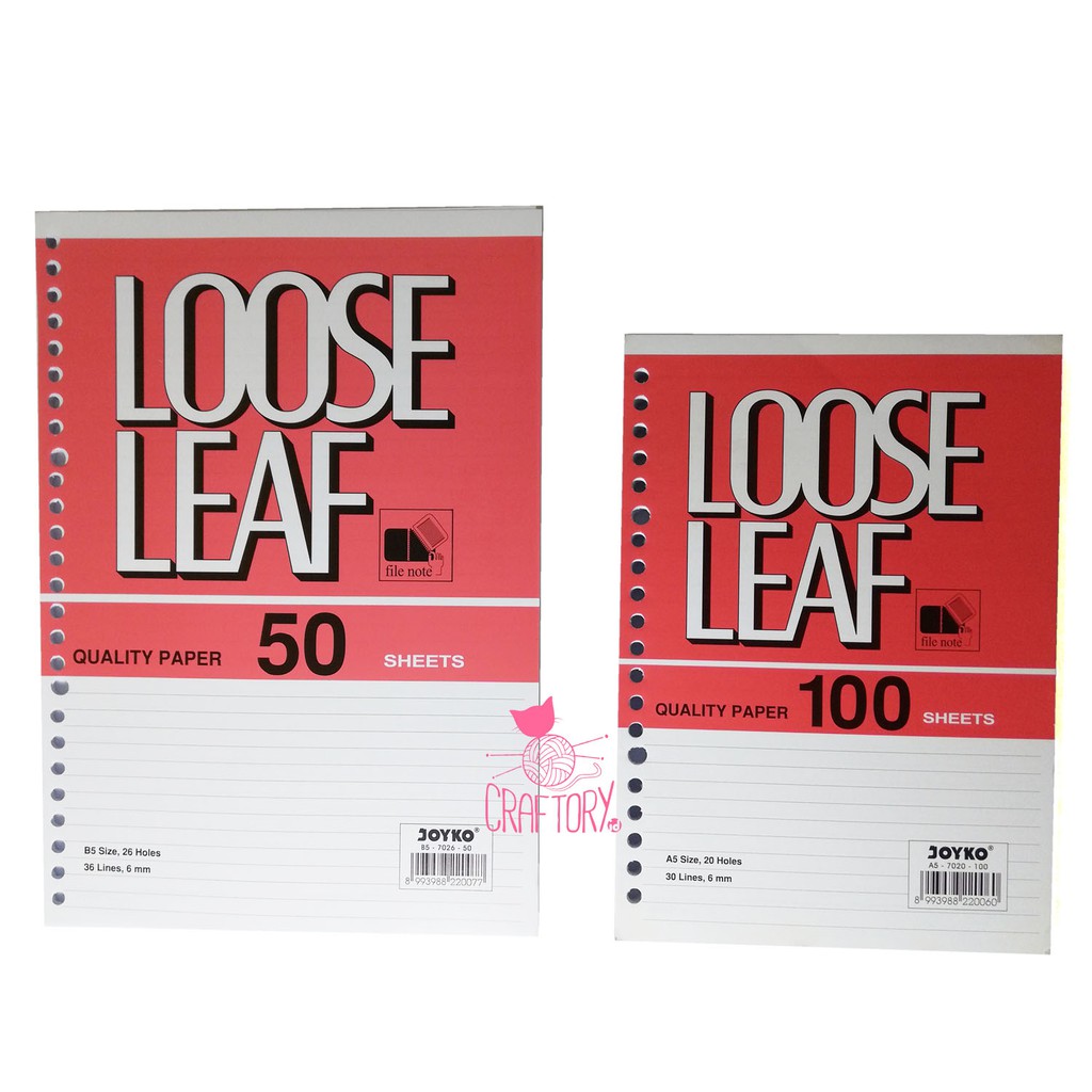 Jual Joyko Loose Leaf / Isi Binder Joyko Ukuran A5 Atau B5 Bergaris 100 Lembar | Shopee Indonesia