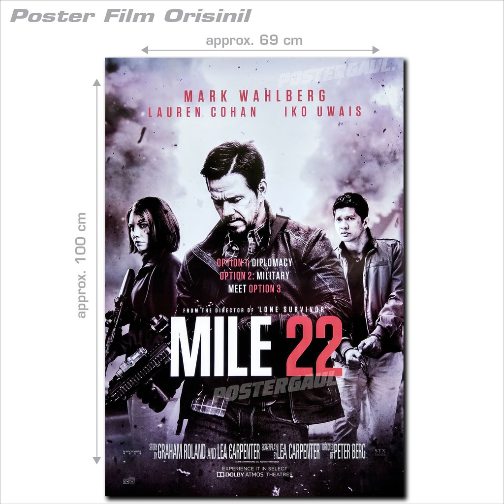 Jual Poster Film MILE 22 - original Indonesian one sheet 68 x 100 cm ...