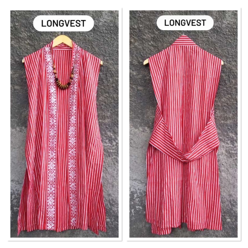 Jual Navara Long Vest Batik Kerja Wanita Modern Jumbo Tanpa Lengan ...