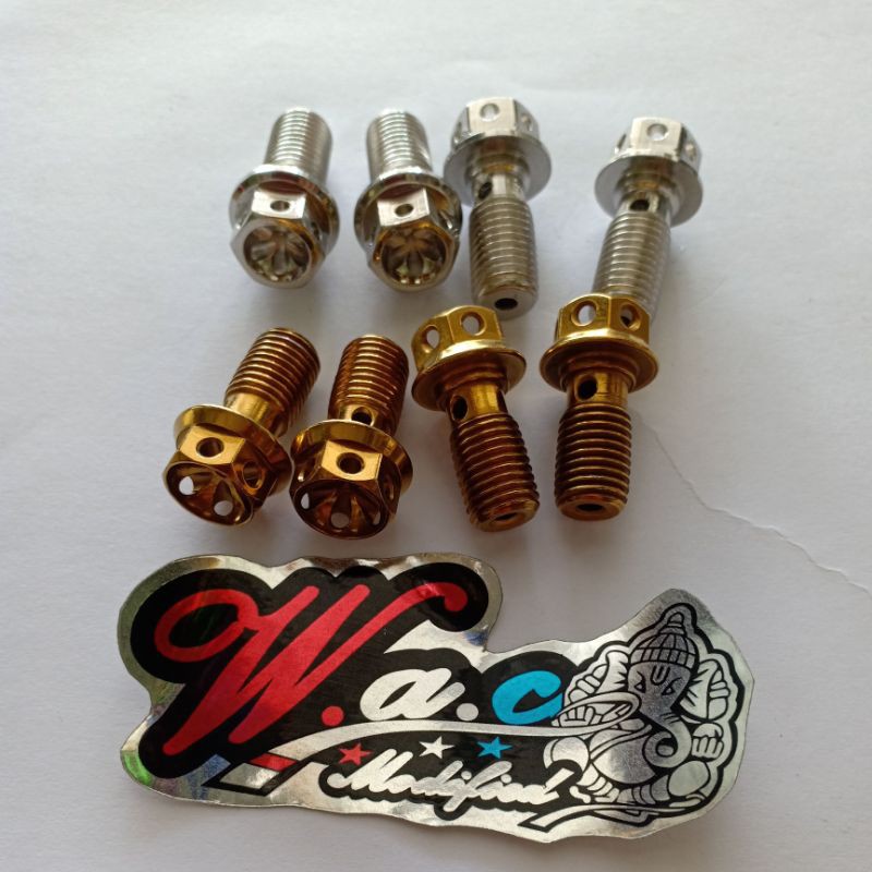Jual baut probolt kaliper drat kasar gold dan stainles | Shopee Indonesia