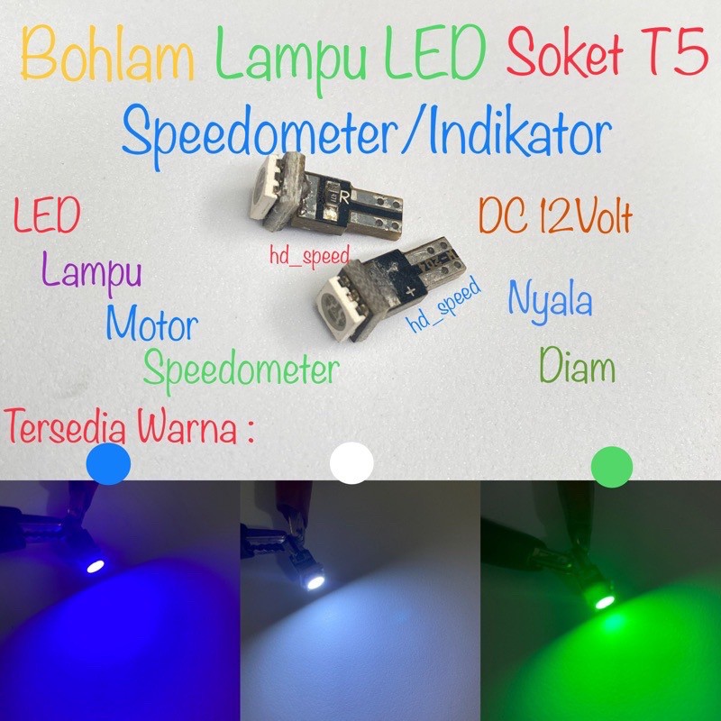 Jual (2 BIJI) Bohlam Lampu LED Speedo T5 1 Mata LED Lampu Spido Motor ...