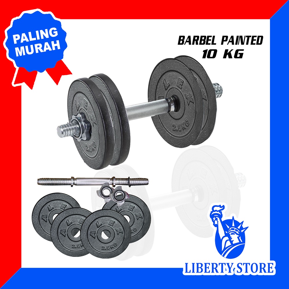 Jual Alat Fitness Burbel SET Barbel PAINTED 10 KG | Shopee Indonesia