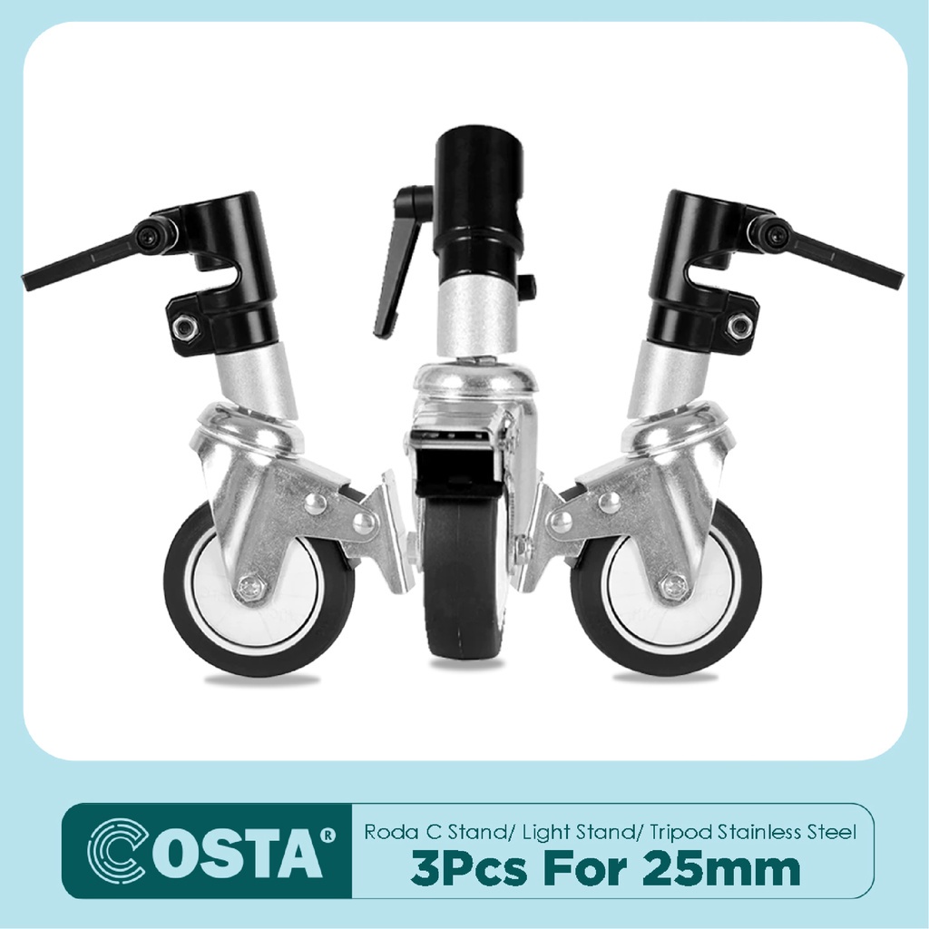 Jual COSTA Roda C Stand/ Light Stand/ Tripod Stainless Steel Wheels ...