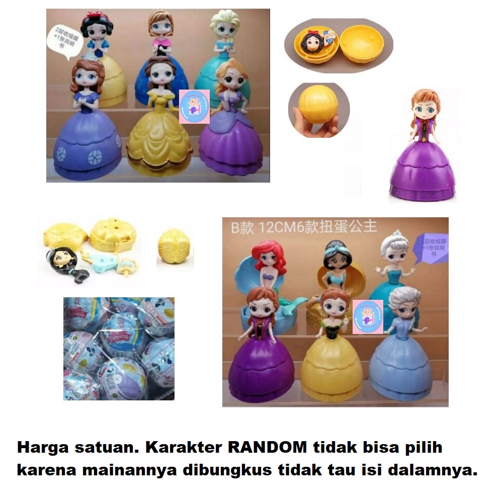 Jual Mainan Telur Telor Figure Topper Kue Princess Putri Belle Jasmine ...
