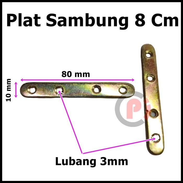 Jual Plat Besi Untuk Sambung Kayu Aluminium Ukuran 80 x 10 mm 8 cm ...