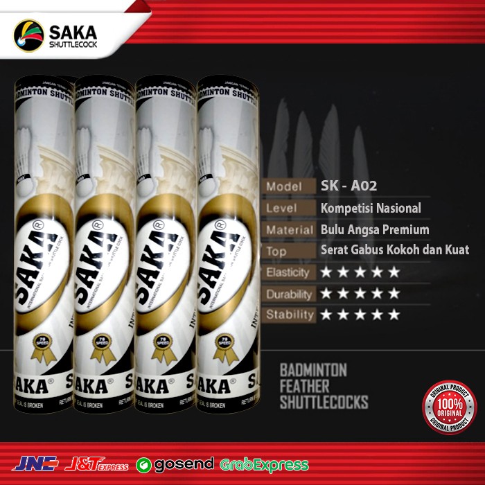Jual 10 SLOP BLACK GOLD SHUTTLECOCK SAKA SHUTTLECOCK BADMINTON KOK ...