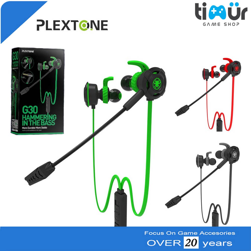 Jual Plextone G30 with Mic Stereo Bass Gaming Hammerhead Earphone ...