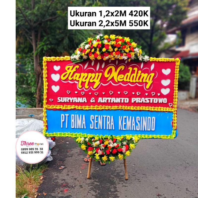 Jual bunga papan ucapan wedding / bunga papan ucapan ulangtahun / bupan ...