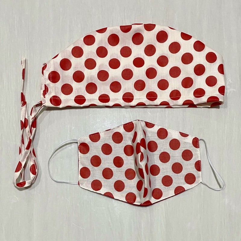 Jual Surgical Scrub Cap Head Katun 2 Lapis + Masker -Topi Operasi Medis ...