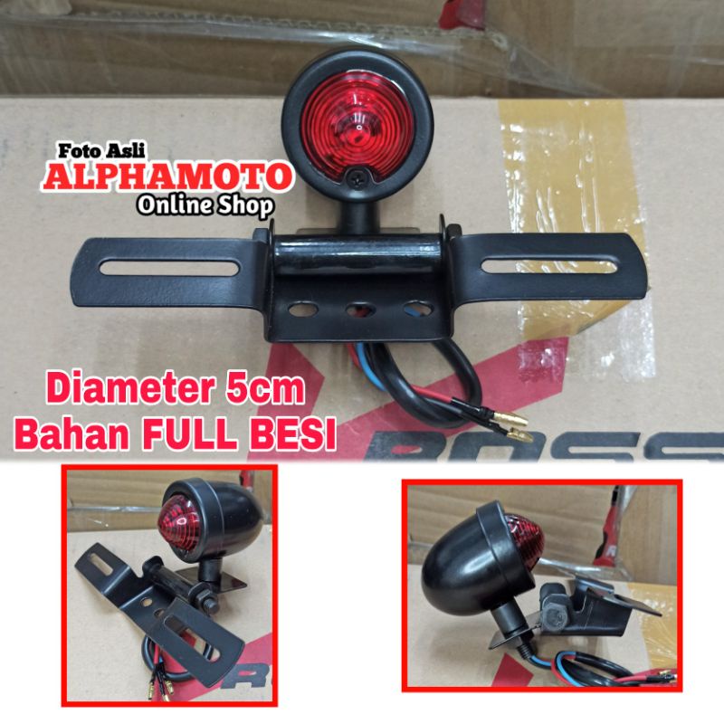 Jual Lampu stop saurus bulat custom japstyle Chopper klasik cb japs rem ...