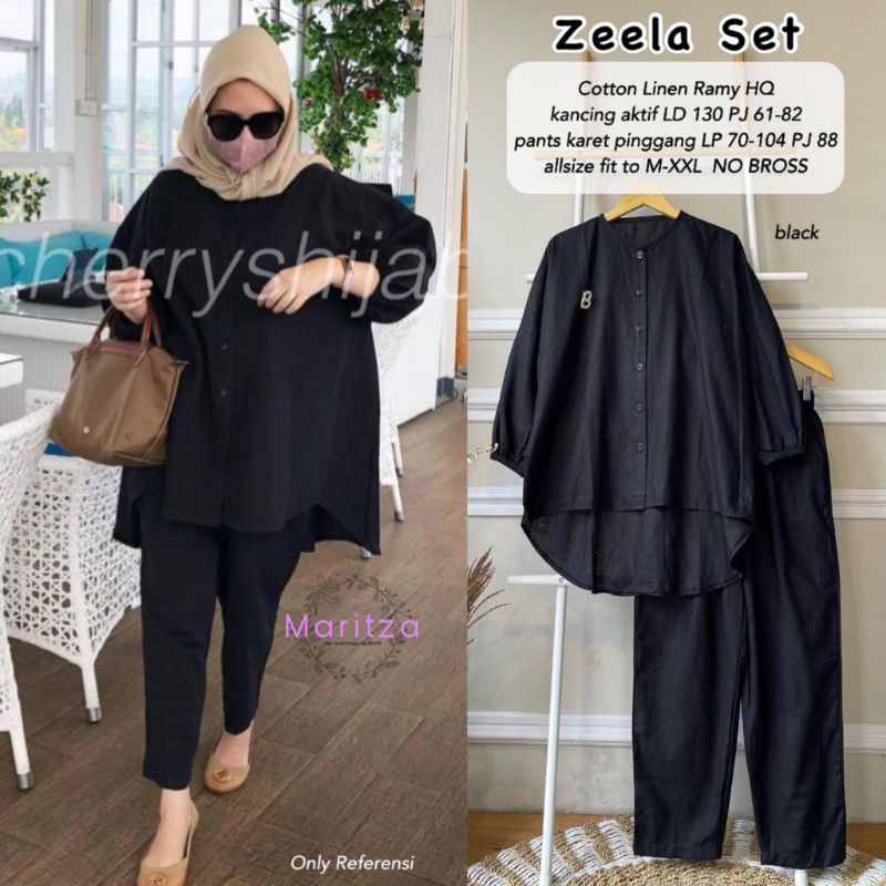 Jual ZEELA SET BY MARITZA SETELAN JUMBO WANITA JUMBO KEMEJA + CELANA | Shopee Indonesia