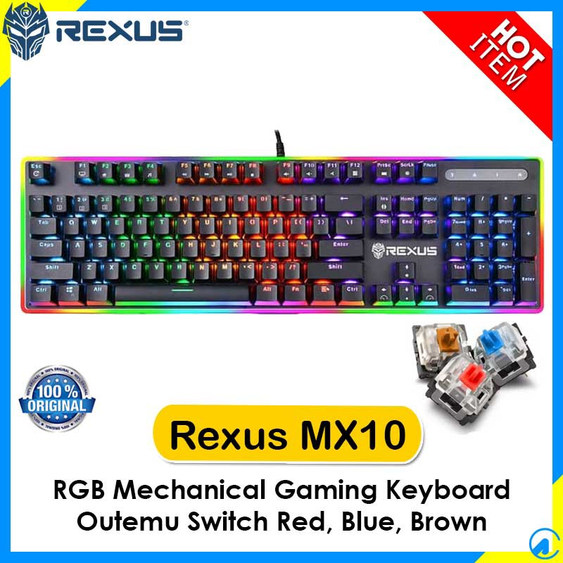 Jual Rexus MX10 Legionare RGB Mechanical Gaming Keyboard | Shopee Indonesia