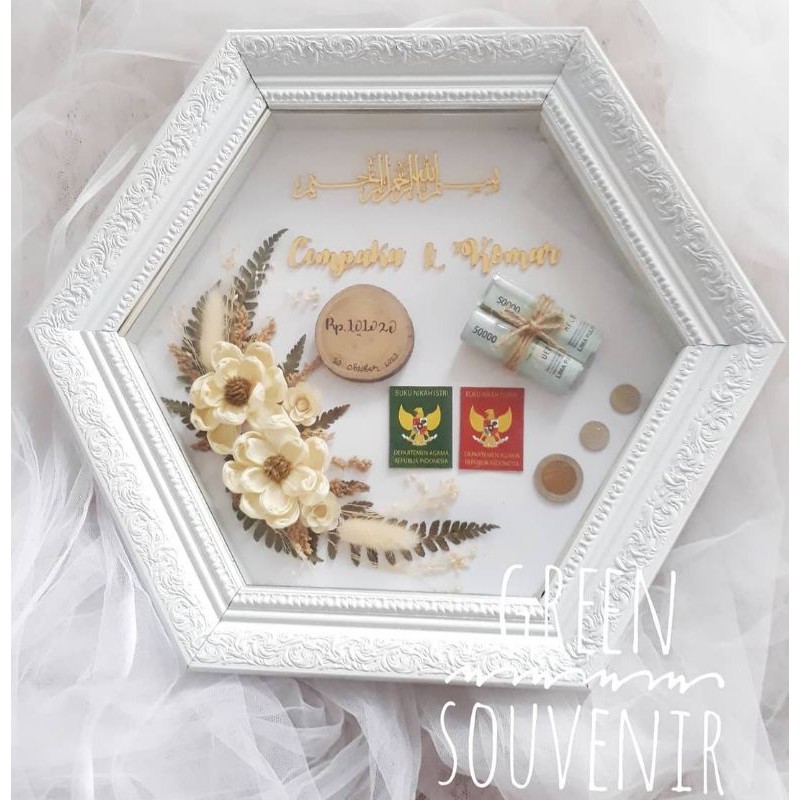 Jual Mahar in frame / mahar frame / mahar 3dimensi / mahar nikah/ frame ...