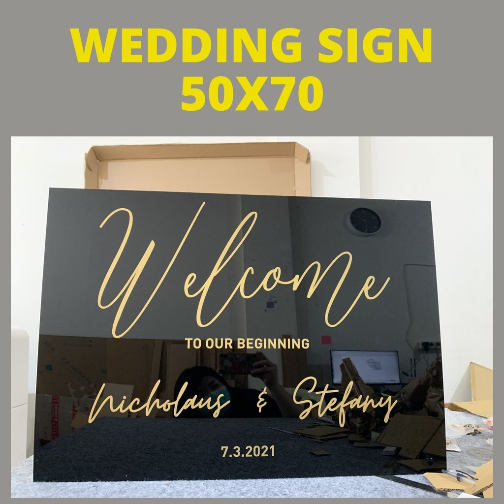 Jual akrilik welcome sign 50x70 wedding acrylic engagement birthday ...