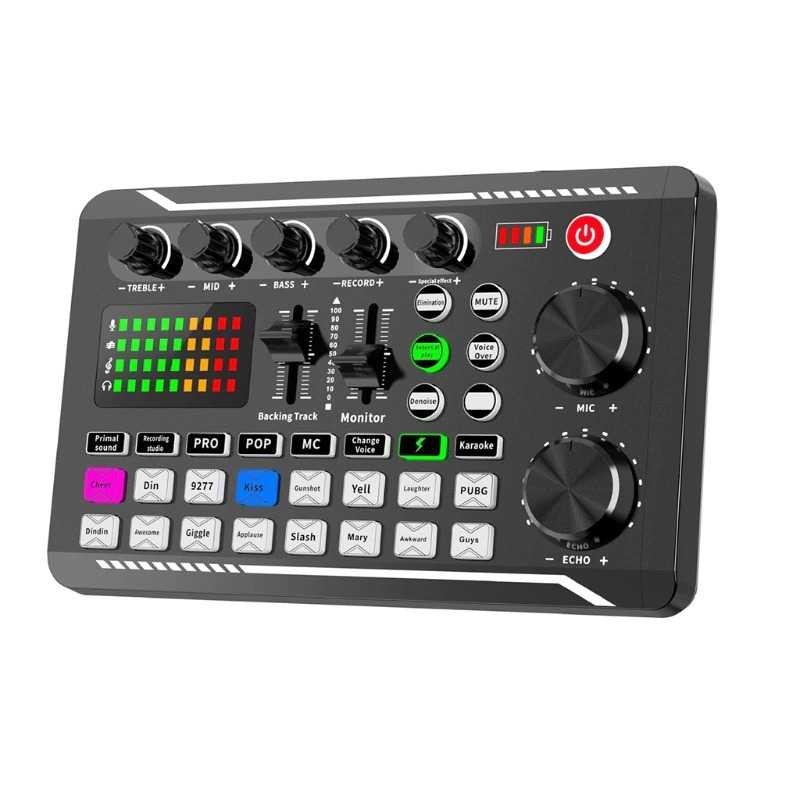 Jual Audio Interface Mixer Sound Card Live Broadcast Karaoke Audeo ...