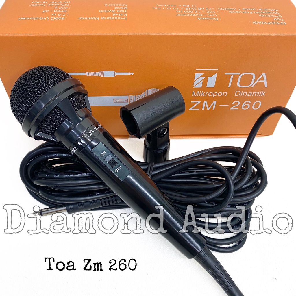 Jual Mic Kabel Toa Zm 260 Original Microphone Cable Zm260 Free Holder ( BISA COD ) | Shopee ...