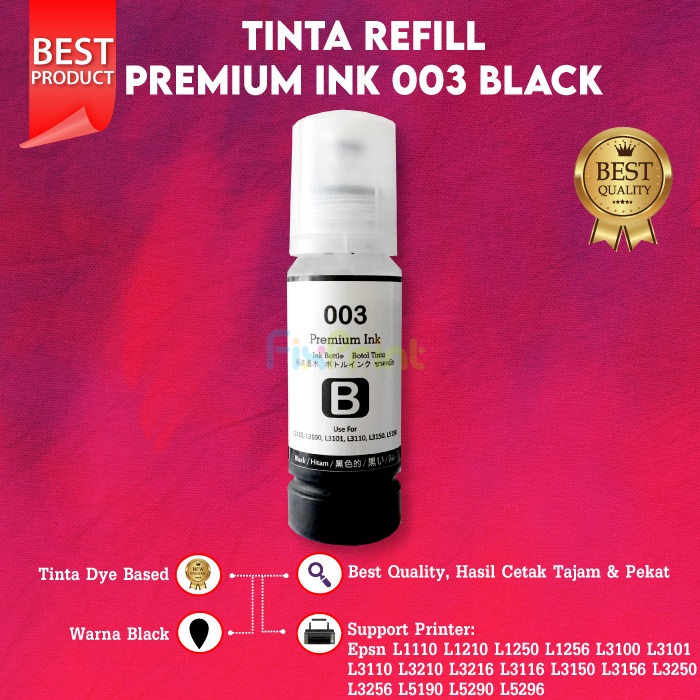 Jual Tinta Premium Ink 003 Asli Cyan Magenta Yellow Black Color, Refill ...