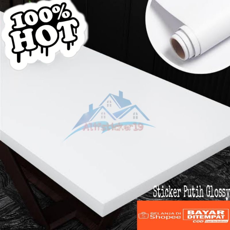 Jual Stiker Putih Glossy /Doff Sticker Lemari Putih Sticker White Board ...