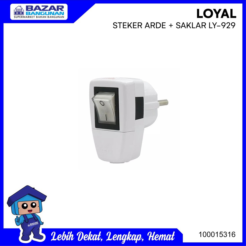 Jual Loyal - Steker Colokan Plug Lampu Listrik + Saklar Switch Arde Ly-929 | Shopee Indonesia