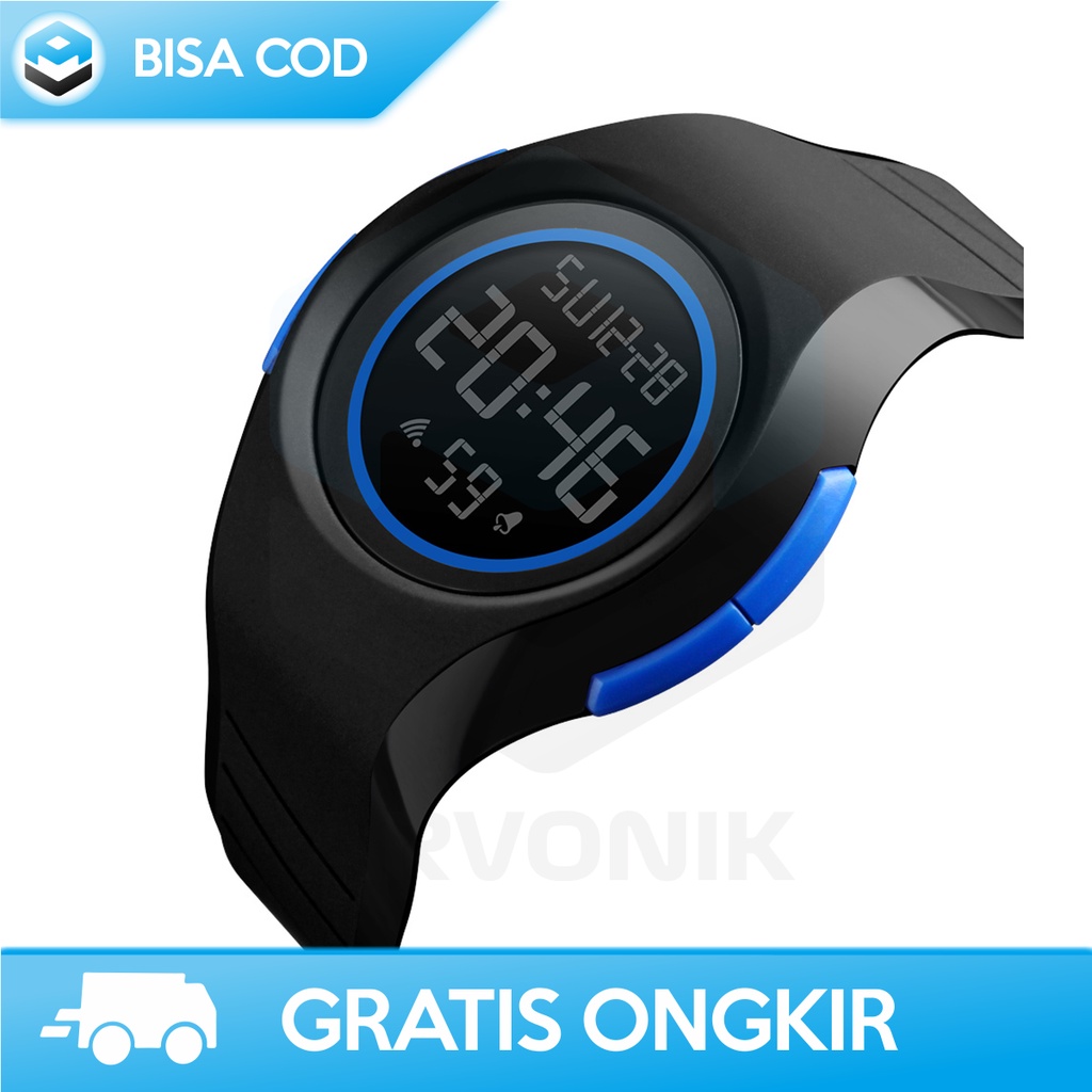 Jual JAM TANGAN PRIA BULAT DIGITAL TALI KARET ORI SKMEI 1269 ANTI AIR ...