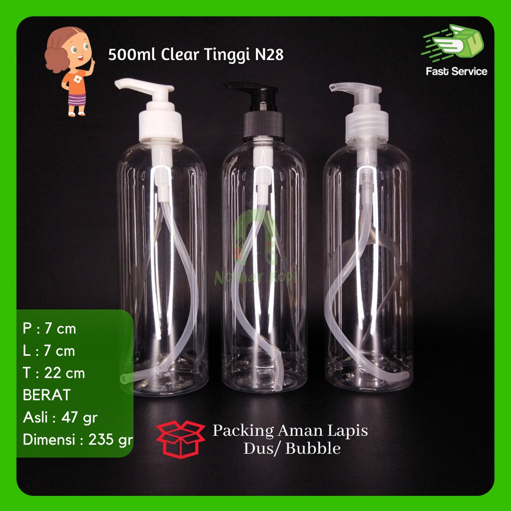 Jual Botol Pump Sirup 500ml Tinggi Sirup Gula Aren Gel Sabun Hand ...