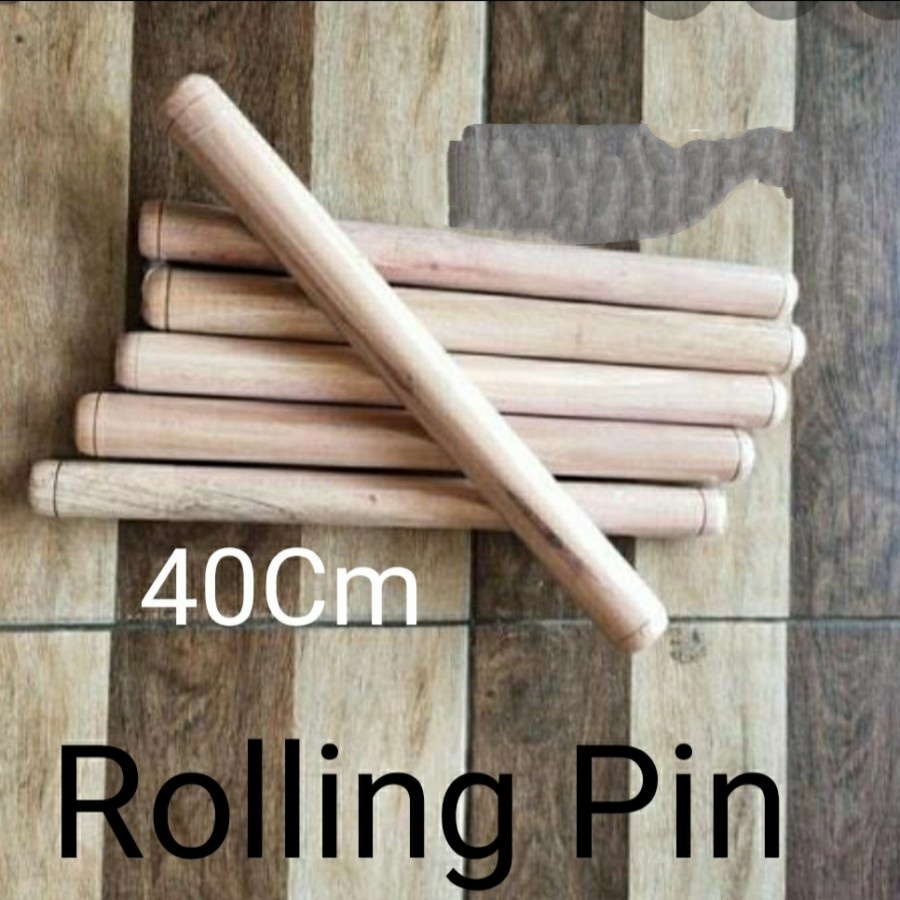 Jual Rolling Pin Kayu Pemipih Penggilas Adonan Kue Roti Besar 40cm ...