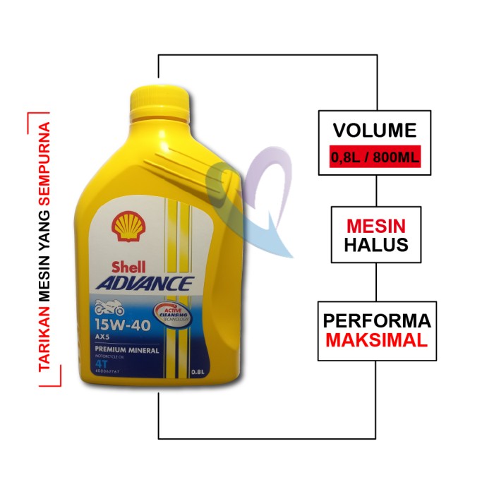 Jual Oli Shell Advance AX5 15w40 motor bebek 800ml | Shopee Indonesia