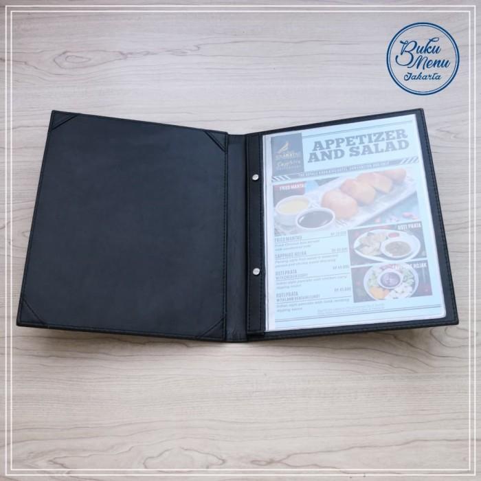 Jual Dzafina | Buku Menu Restoran Kulit Isi Plastik A4 - Hitam - Ready ...