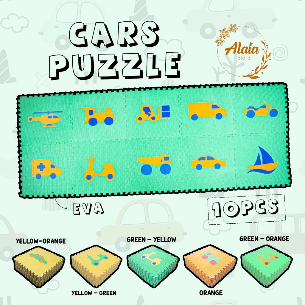 Jual Puzzle Matras Evamat Bahan EVA Ringan Gambar Mobil / Playmat ...