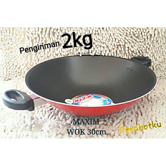 Jual MAXIM Wok 30cm Valentino wajan penggorengan Teflon 30 cm two ...
