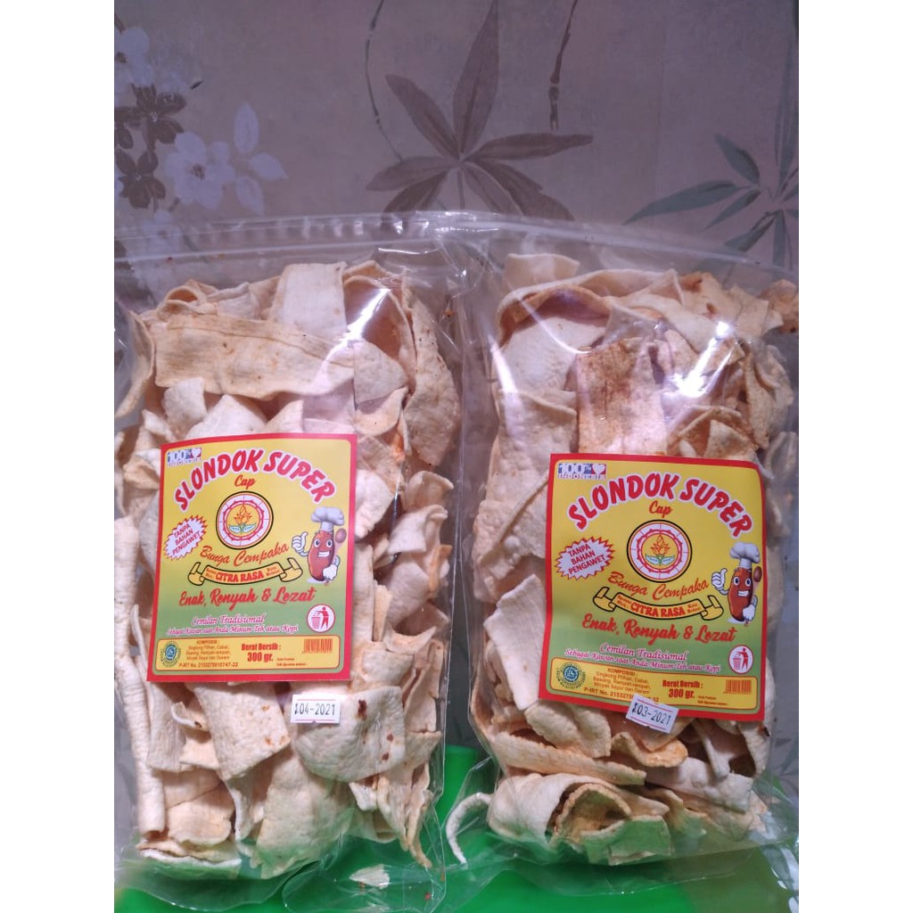 Jual Kripik Slondok Super Cap Bunga Cempaka Rasa Original 300Gr ...