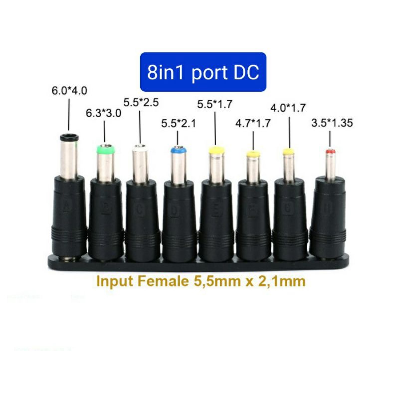 Jual Adapter adaptor konverter converter port DC 5.5x2.1mm to 8pcs multi port universal jack ...