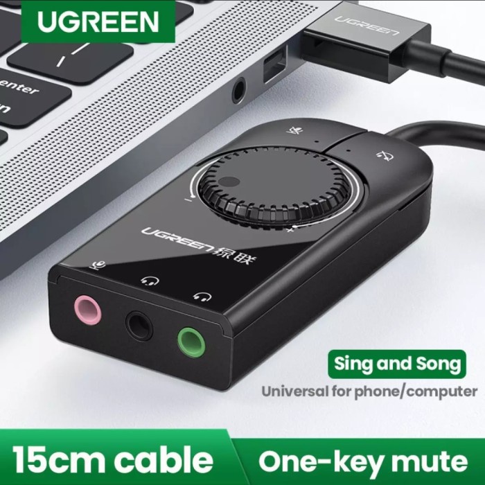 Jual Ugreen USB Sound card Eksternal Audio Adapter with Volume - 15cm ...