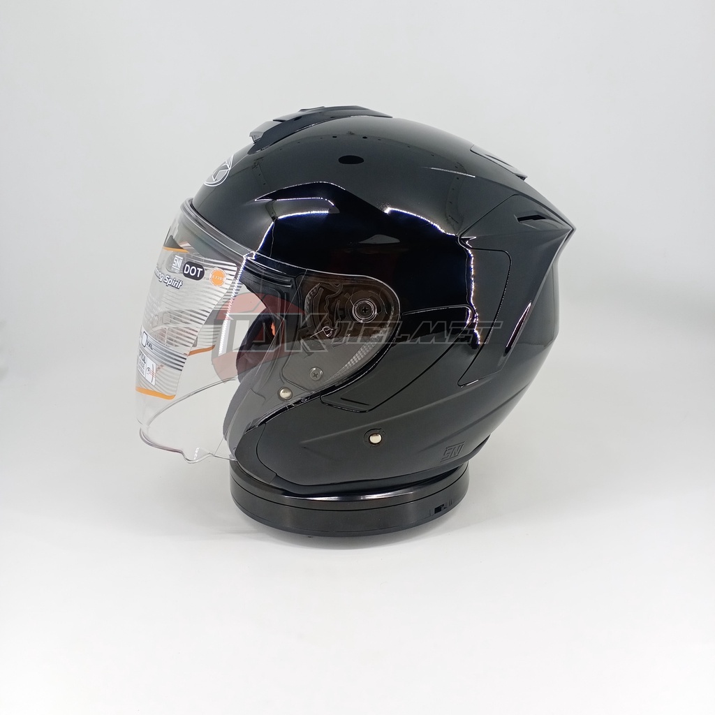 Jual Helm Half Face INK Dynamic Solid Black Glossy Metallic Hitam ...