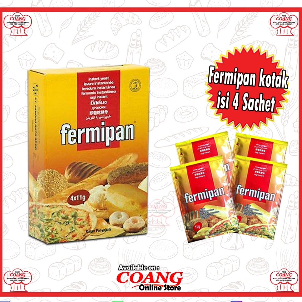 Jual FERMIPAN RAGI INSTANT SACHET ISI 4 x 11 GR (1 KOTAK) | Shopee ...