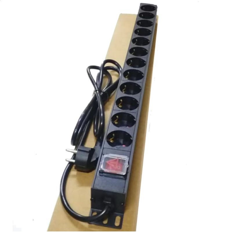 Jual power distrubution unit pdu 12 port hole cable switch on off ...