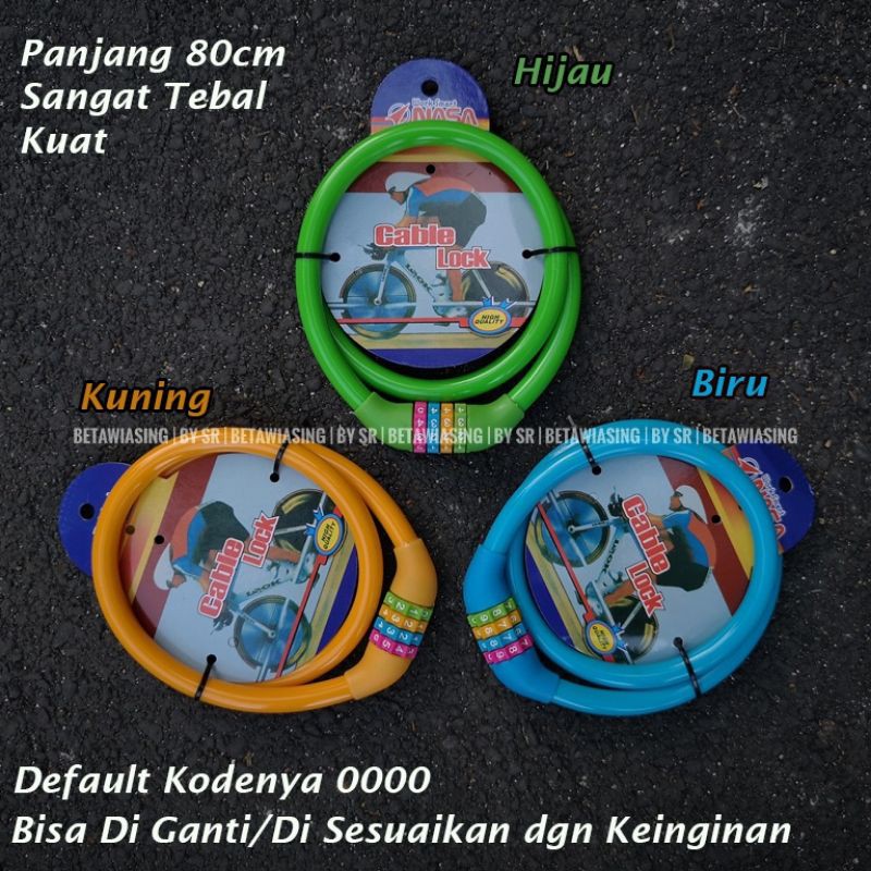 Jual Gembok Kunci Sepeda Kombinasi Kode 4 Digit Angka Dapat Diganti ...