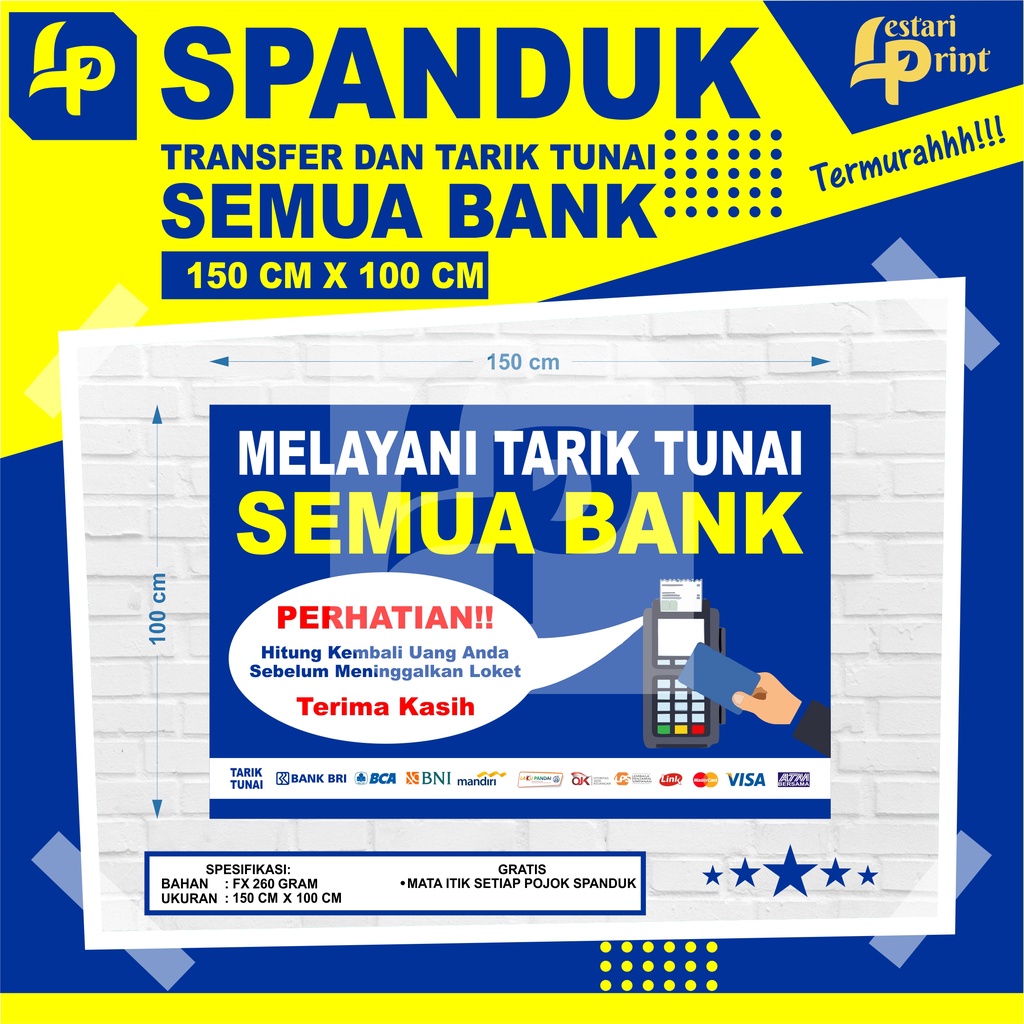 Jual JUALAN SPANDUK BANNNER TARIK TUNAI / MINI ATM / AGEN BRILINK /AGEN ...