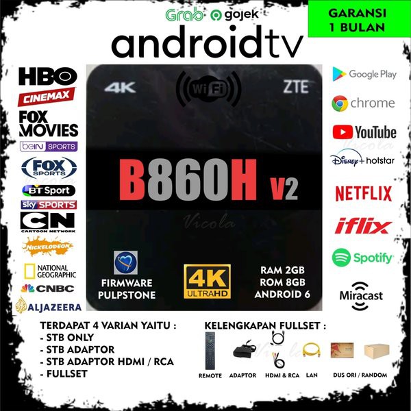 Jual STB ANDROID TV BOX ZTE B860H V2.1 4K UNLOCK ROOT RAM 2 INTERNAL 8 TINGGAL PAKAI ( GRATIS ...