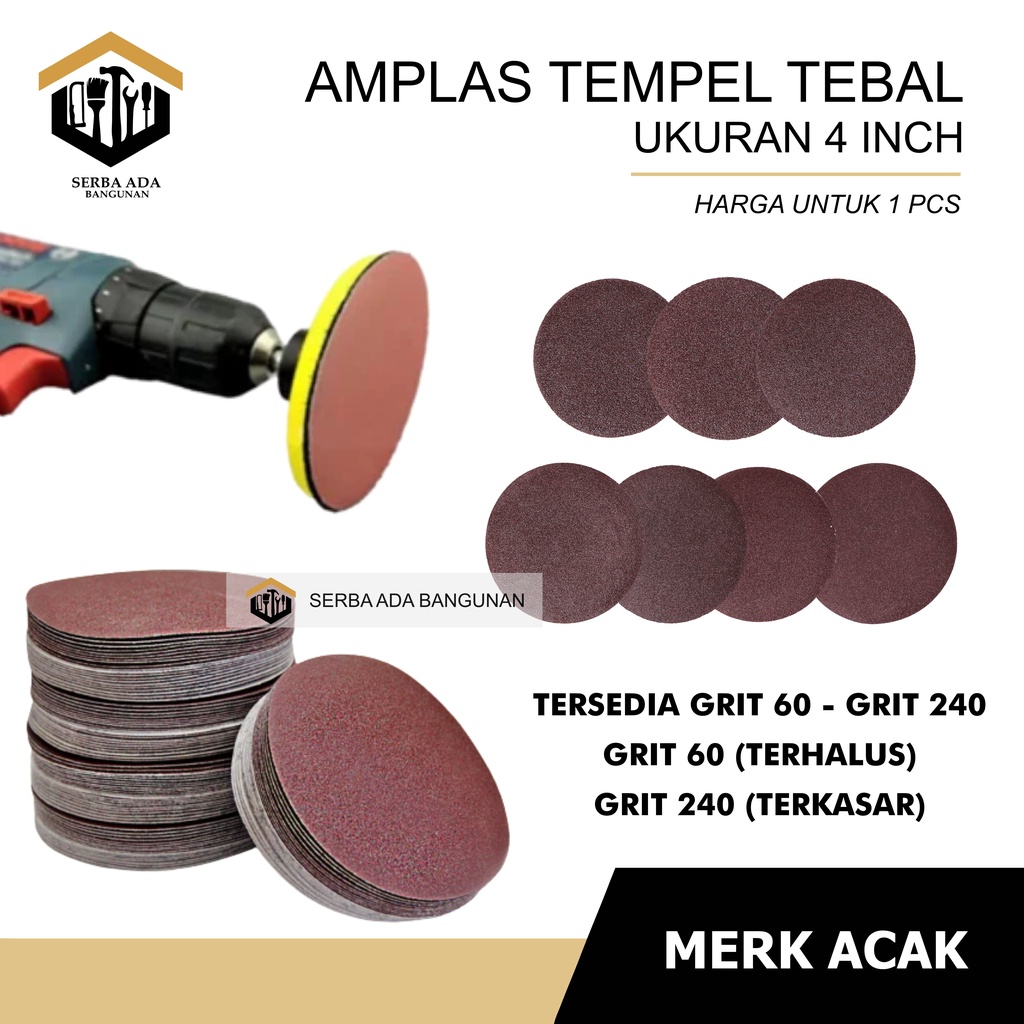 Jual Amplas Bulat Velcro Grit Grid 60,80,100,120,150,180,240 Termurah ...