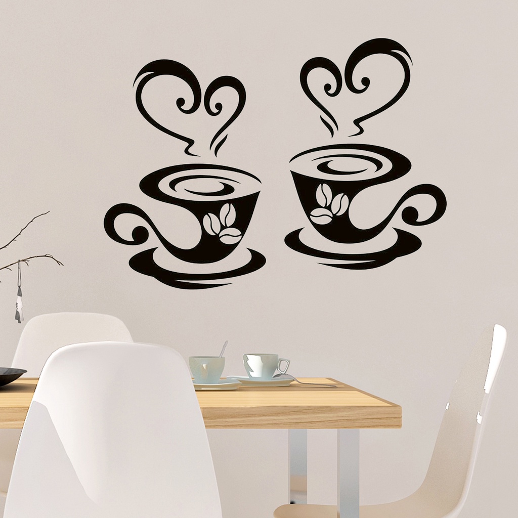 Jual Stiker Dinding Kopi Dekorasi Kafe Coffee Cups Kitchen Wall Tea ...