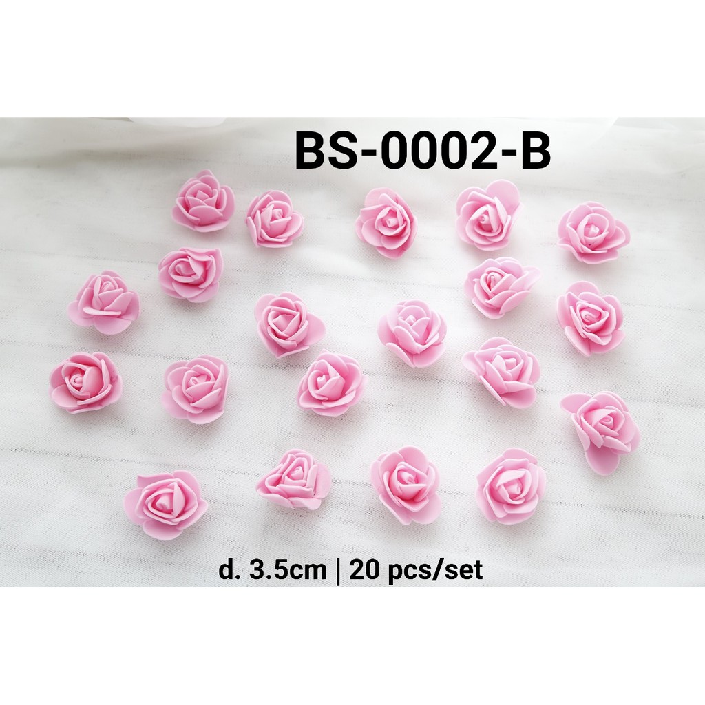 Jual BS-0002-B Bunga palsu bunga spons bunga mawar imitasi pink tua ...