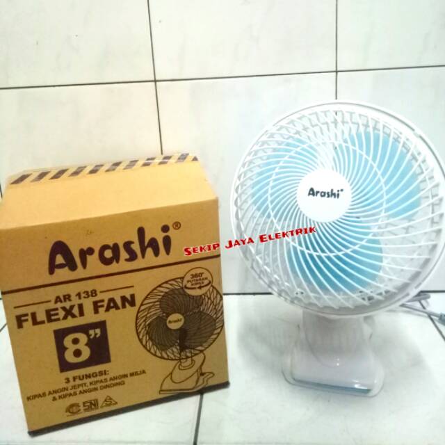 Jual Kipas Angin Jepit Meja Dinding Arashi Flexi Fan 8" AR 138 Bisa ...