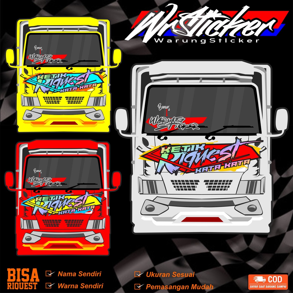 Jual TERMURAH STICKER CUTTING KABIN DEPAN TRUCK CANTER GIGA HINO RAGASA ...