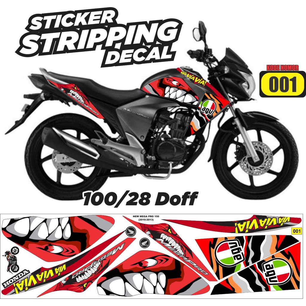 Jual Sticker decal striping honda megapro mega pro variasi shark semua ...