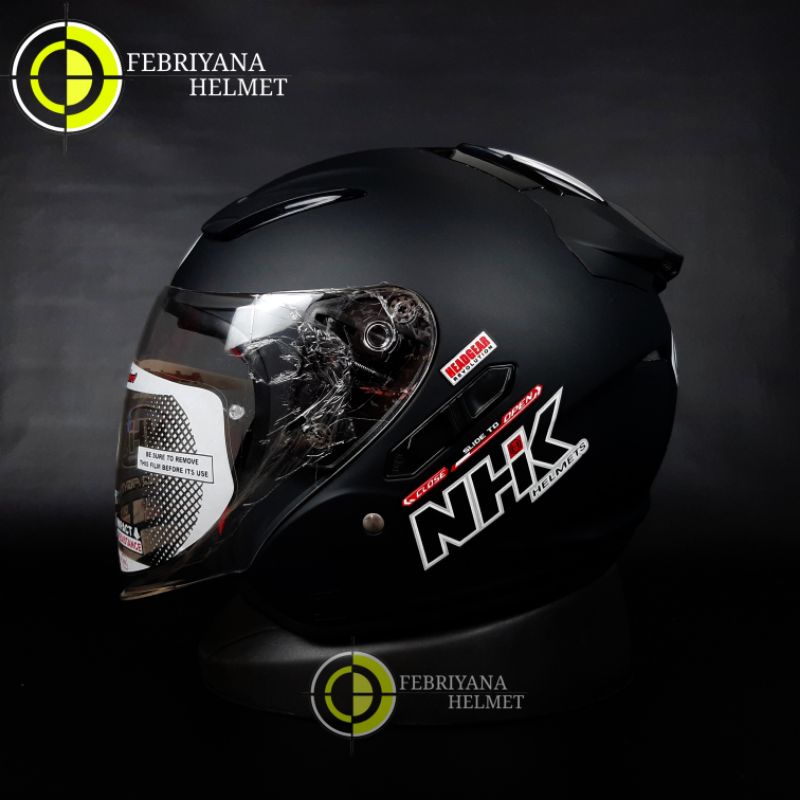 Jual HELM NHK R1 SOLID BLACK DOFF HALF FACE NHK R1 POLOS | Shopee Indonesia