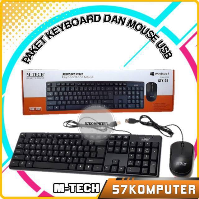 Jual [Bayar Di Tempat]t&t M-Tech Keyboard Mouse Combo STK-05 USB Hita ...