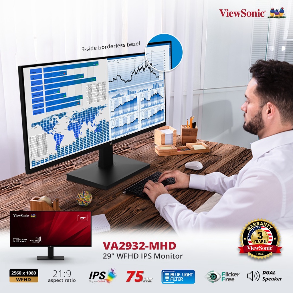 Jual ViewSonic VA2932-MHD 29 Inch Monitor - WFHD IPS 75Hz | Shopee ...