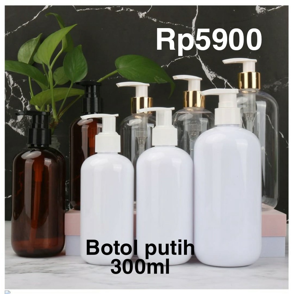 Jual Botol Lotion Kosmetik Botol Shampo 300ml Putih Botol Sabun Cair ...