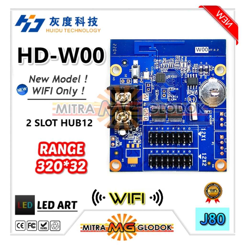 Jual HUIDU HD - W00 CONTROLLER RUNNING TEXT VIA WIFI NEW - SINGLE DUAL ...